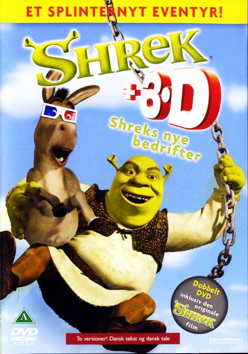 Shrek 1 & Shrek 3D - Shreks Nye Bedrifter (2001) - DVD Film - Elffina's Genbrug (CD/DVD/Spil Shop)